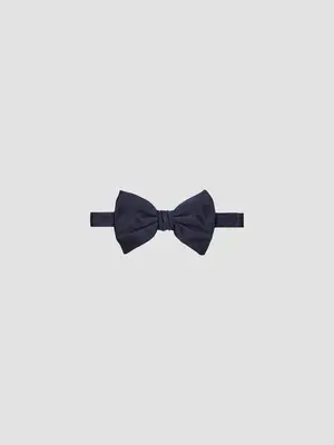 Giorgio Armani Silk Pre-tied Bow Tie - Blue