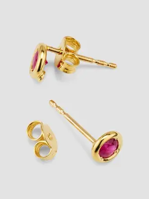 Roberto Coin 18k Yellow Gold Tiny Stud Earrings - Ruby