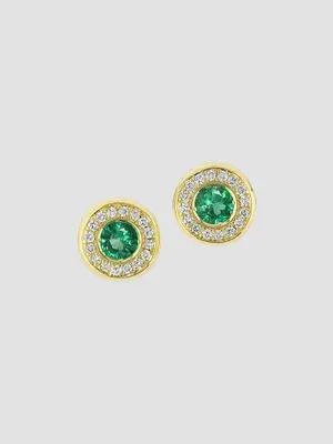 Roberto Coin 18k Gold Stud Earrings - Emerald