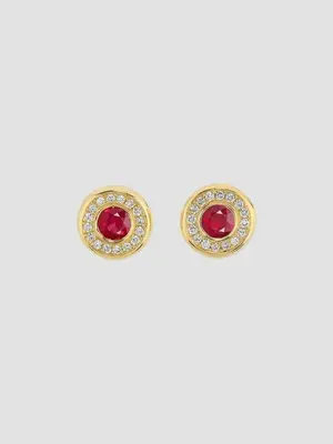 Roberto Coin 18k Gold Stud Earrings - Ruby
