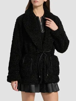 Simkhai Kimia Tie-waist Faux Sherpa Jacket