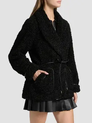 Simkhai Kimia Tie-waist Faux Sherpa Jacket