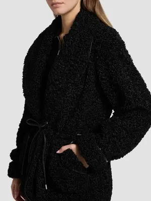 Simkhai Kimia Tie-waist Faux Sherpa Jacket