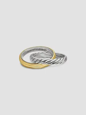 David Yurman Crossover Two Row Rotating Ring In Sterling