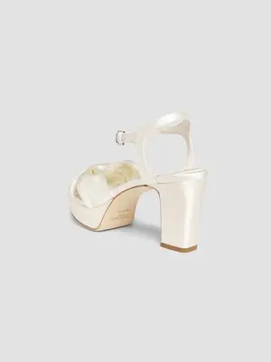 JIMMY CHOO Heloise 80mm Leather & Satin Platform Sandals