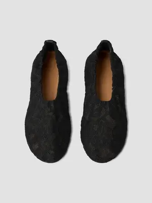 ODISSI Aicha Lace Ballerina Flats - Black