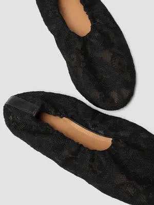ODISSI Aicha Lace Ballerina Flats - Black