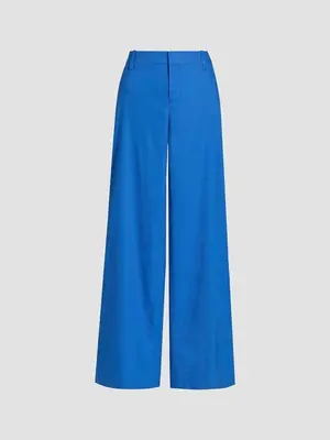 Alice + Olivia Stu Linen-blend Low-rise Baggy Pants - Blue Iris