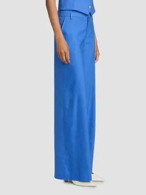 Alice + Olivia Stu Linen-blend Low-rise Baggy Pants