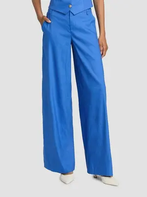 Alice + Olivia Stu Linen-blend Low-rise Baggy Pants