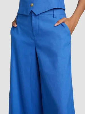Alice + Olivia Stu Linen-blend Low-rise Baggy Pants