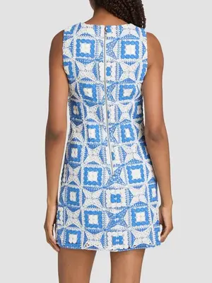 Alice + Olivia Clyde Geometric Cotton-blend Minidress