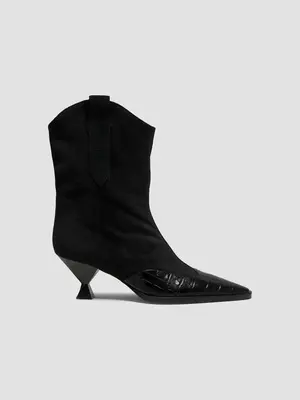 MARIA LUCA Nila 65mm Suede Booties - Black