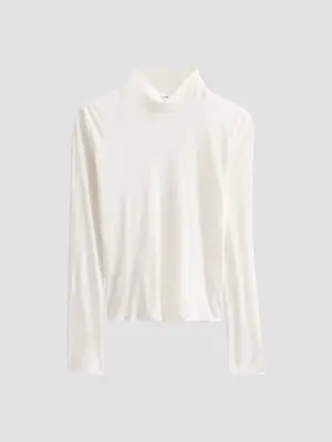 FRAME The Shadow Cotton Turtleneck - Cream