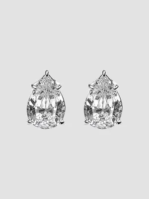 FANTASIA BY DESERIO Sterling Silver & 4.00 Tcw Pear-cut Cubic Zirconia Stud Earrings - White