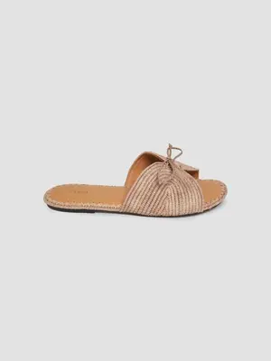 ODISSI Lipa Bow-detailed Woven Sandals - Rosa