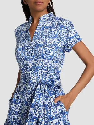 Alice + Olivia Lucy Geometric Cotton-blend Romper