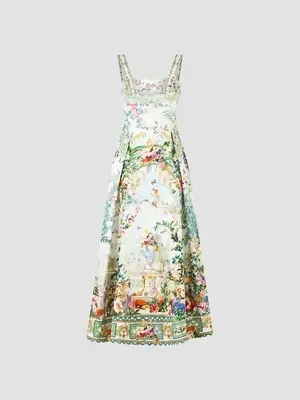 Camilla Printed A-line Tea-length Dress