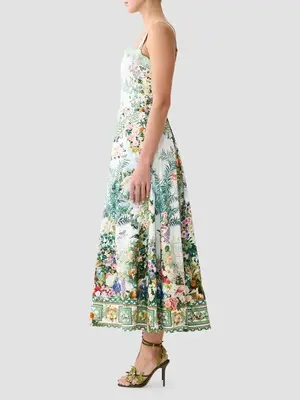 Camilla Printed A-line Tea-length Dress