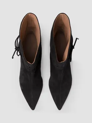 ODISSI Gemma Suede Wedge Boots - Black
