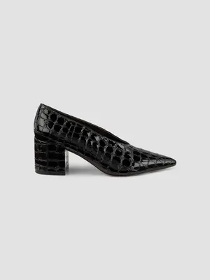 Ulla Johnson Polline 65mm Croc-embossed Leather Pumps - Black