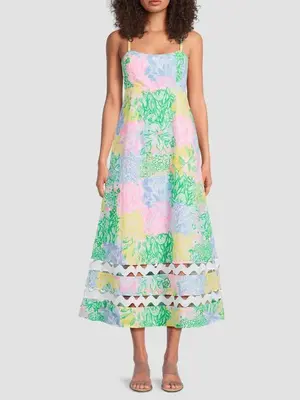 Lilly Pulitzer® Haliey Floral Cotton Midi-dress