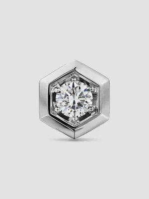 David Yurman Faceted Hex Stud Earring In Sterling Silver - Diamond