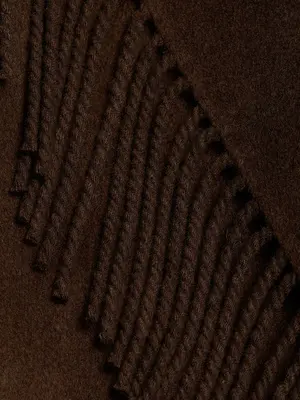 Simkhai Carrie Fringed Longline Coat - Chocolate