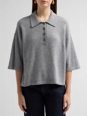FRAME The Academy Cashmere Polo Shirt
