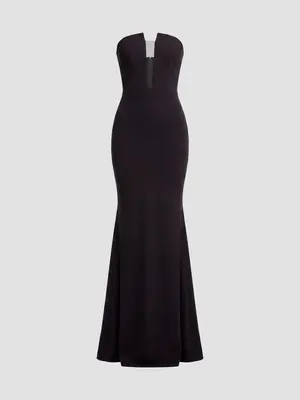 Dress The Population Izzy Strapless Crepe Mermaid Maxi Dress Black