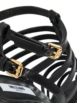 Moschino Lettering 100mm Leather Sandals