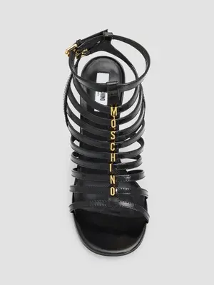 Moschino Lettering 100mm Leather Sandals
