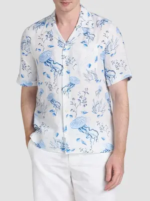 Vilebrequin Medusa & Shells Linen Camp Shirt