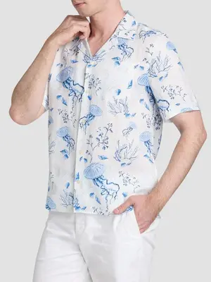 Vilebrequin Medusa & Shells Linen Camp Shirt