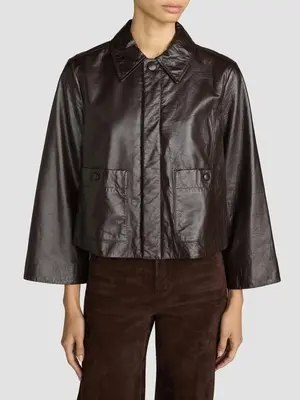 FRAME Swing Mini Paper Leather Jacket