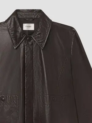 FRAME Swing Mini Paper Leather Jacket