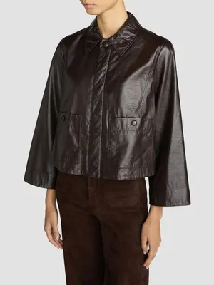 FRAME Swing Mini Paper Leather Jacket