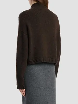 Khaite Marke Rib-knit Cashmere Mock-neck Sweater
