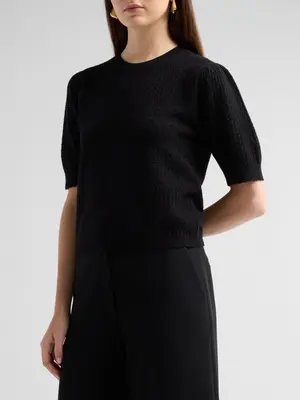 FRAME The Gathered Honeycomb Sweater