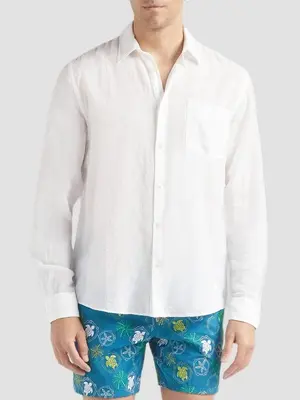 Vilebrequin Cotton-linen Jacquard Button-front Shirt
