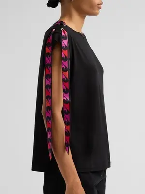 Emilio Pucci L'alba Jersey Eyelet T-shirt