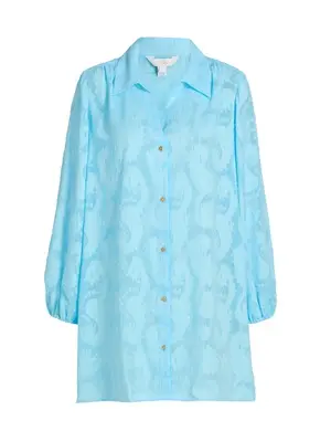 Lilly Pulitzer® Sadira Cover-up Shirtdress - Blue Multi