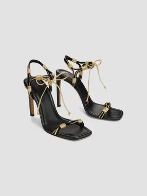 Ulla Johnson Aris 95mm Leather & Suede Stiletto Sandals