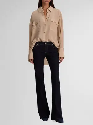 Alice + Olivia Finely Silk Oversized Shirt