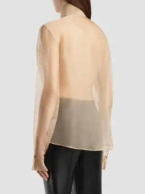 Khaite Ivy Pankou Knot-embellished Semi-sheer Silk Blouse