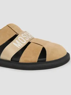 Moschino Logo Suede Fisherman Sandals