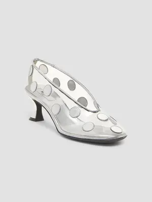 Moschino Duck 55mm Transparent Polka Dot Pumps