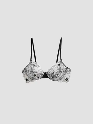 Kiki De Montparnasse Noir Et Blanc Lace Demi Bra