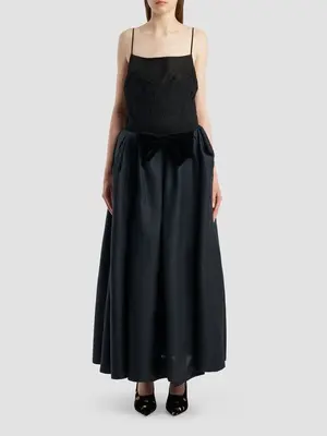 Khaite Adara Pleated Silk Maxi Skirt
