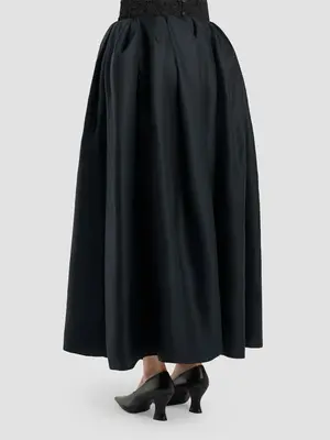 Khaite Adara Pleated Silk Maxi Skirt